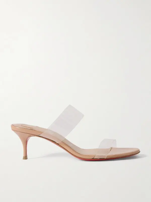 CHRISTIAN LOUBOUTIN Just Nothing 55 Pvc Mules - Neutrals