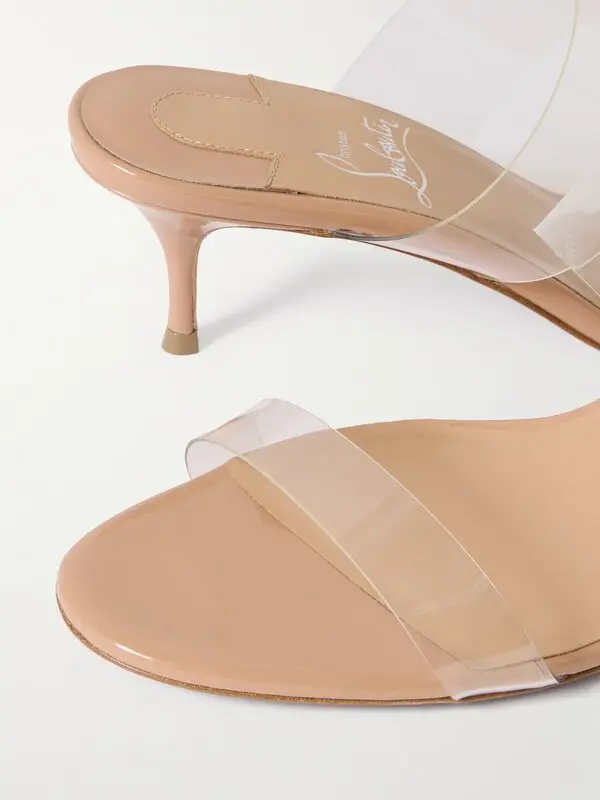 CHRISTIAN LOUBOUTIN Just Nothing 55 Pvc Mules - Neutrals