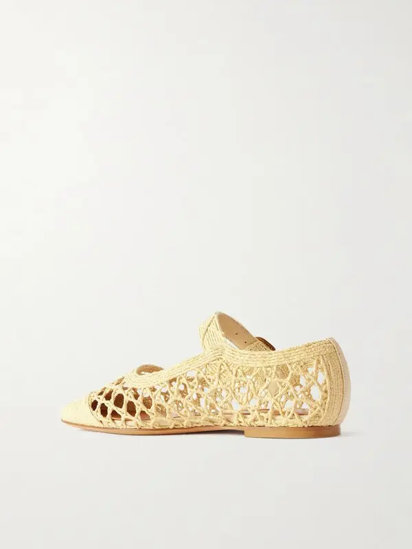 EMME PARSONS Tramonto Raffia Mary Jane Ballet Flats - Neutrals
