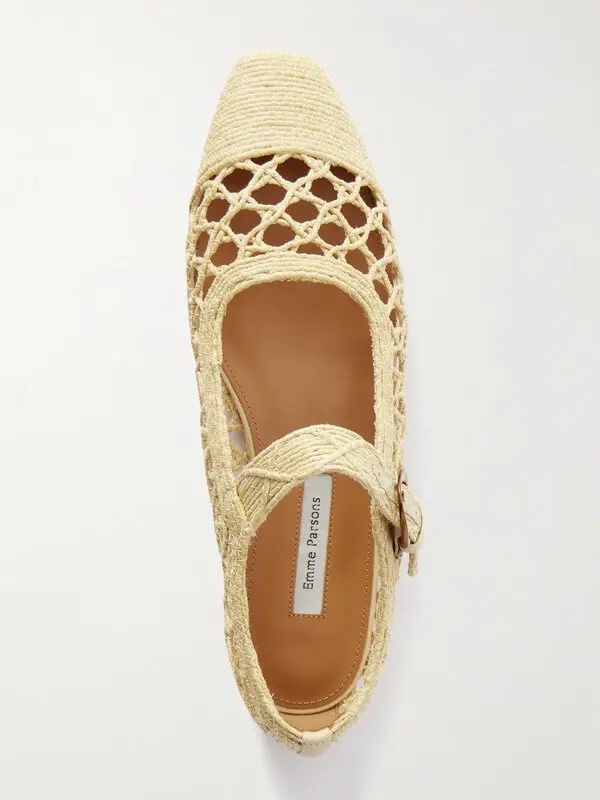 EMME PARSONS Tramonto Raffia Mary Jane Ballet Flats - Neutrals