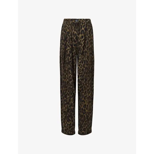 ALLSAINTS Becca Leopard-print Denim Trousers