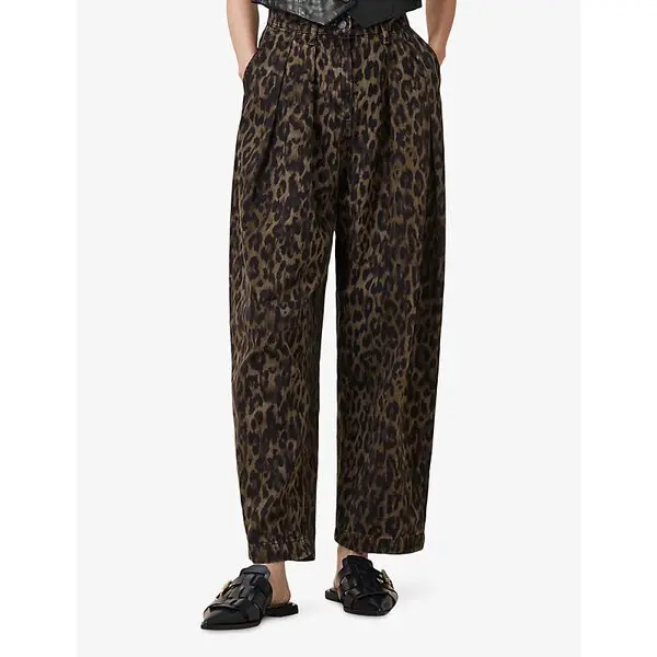 ALLSAINTS Becca Leopard-print Denim Trousers