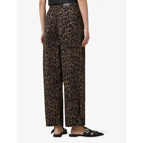 ALLSAINTS Becca Leopard-print Denim Trousers