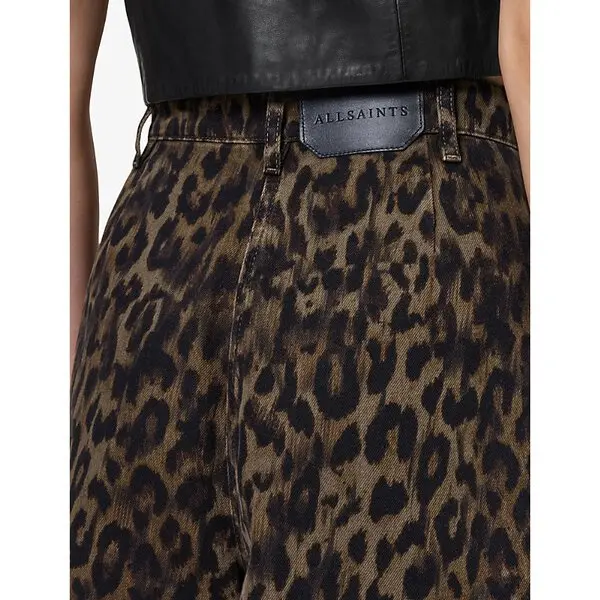 ALLSAINTS Becca Leopard-print Denim Trousers