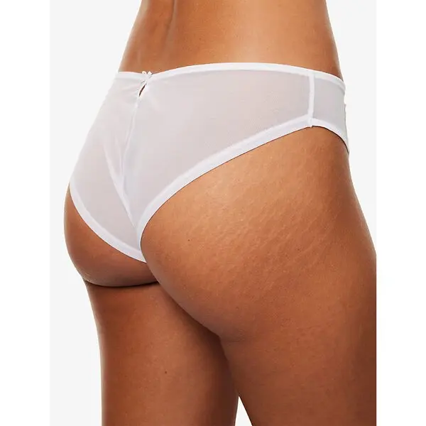 Panache Charlotte Brazilian Embroidered Stretch-cotton Blend Briefs
