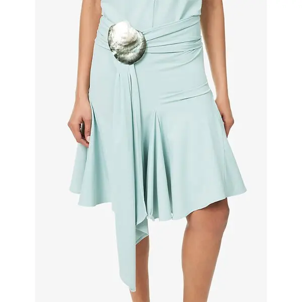 Conner Ives Stretch-Jersey Mini Dress With Sash Belt In Blue - 60% Off |  Editorialist