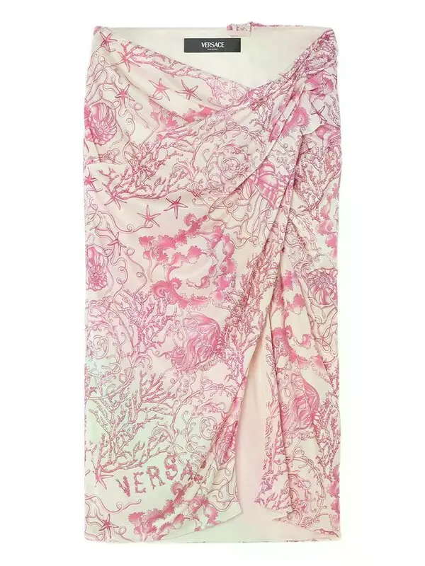 Versace Draped Midi Skirt - Pink