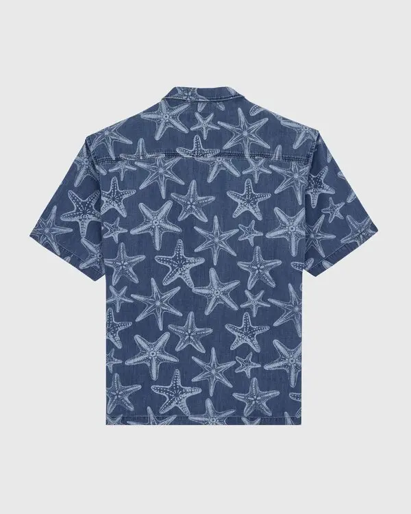 Vilebrequin Denim Shirt Printed Starfish Light Shirt Graniers
