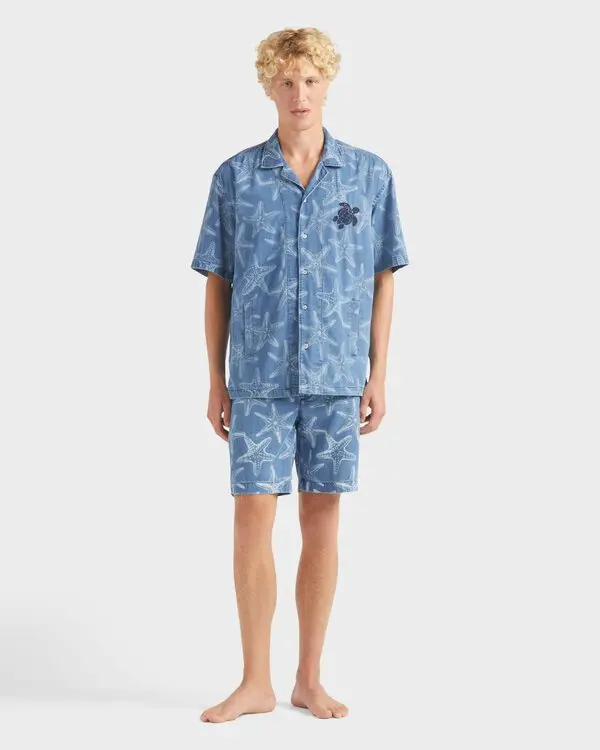 Vilebrequin Denim Shirt Printed Starfish Light Shirt Graniers