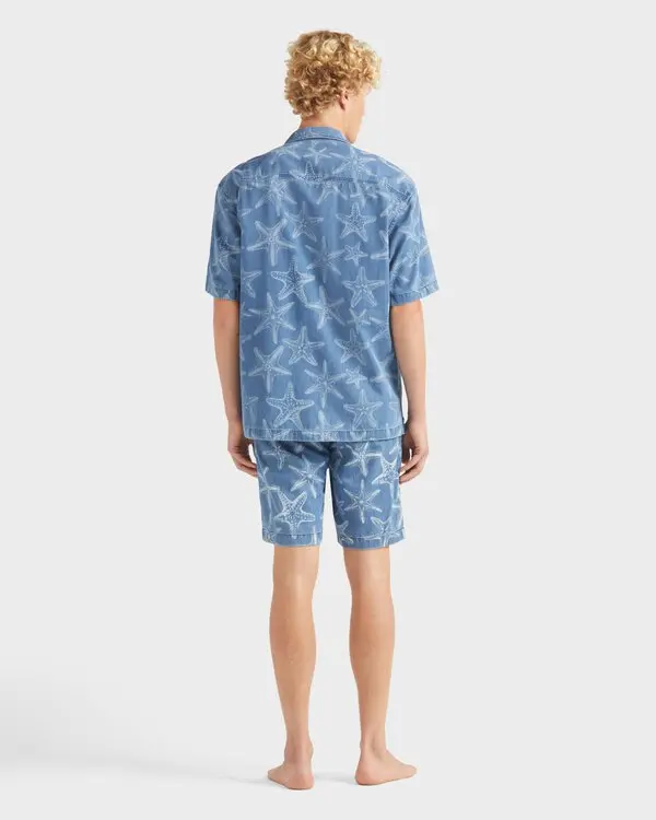 Vilebrequin Denim Shirt Printed Starfish Light Shirt Graniers