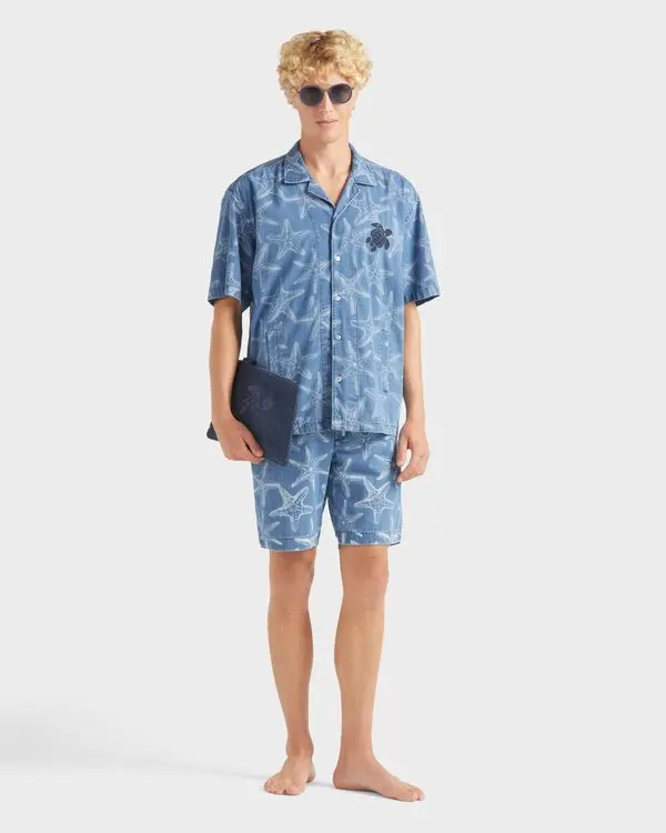 Vilebrequin Denim Shirt Printed Starfish Light Shirt Graniers