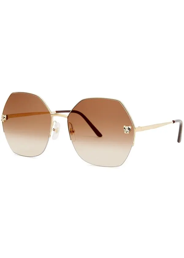 CARTIER Panthère De Oversized Sunglasses - Gold