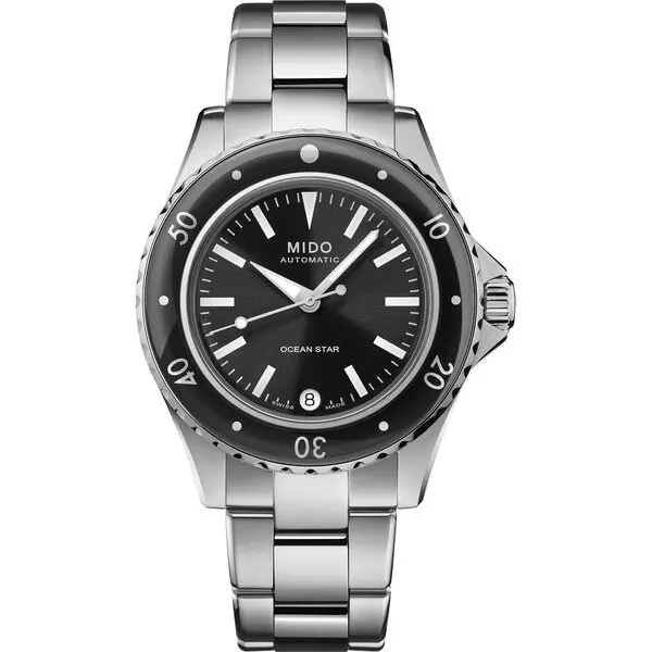 MIDO Ocean Star Captain Automatic Bracelet Watch - Black/ Silver