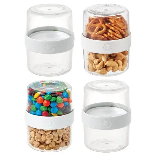 IDESIGN Small Stack 'n Snack Food Containersstackable Snack Containersset Of 4 - Clear/white