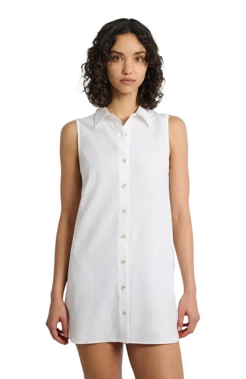 Onia Air Linen Sleeveless Shirt Dress