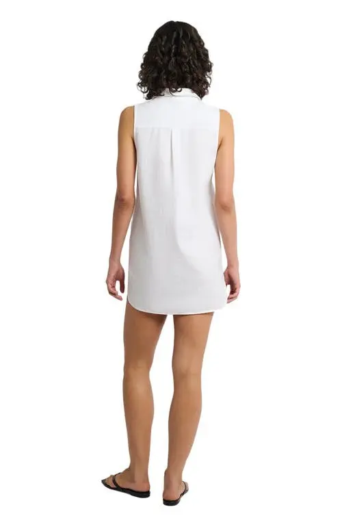 Onia Air Linen Sleeveless Shirt Dress