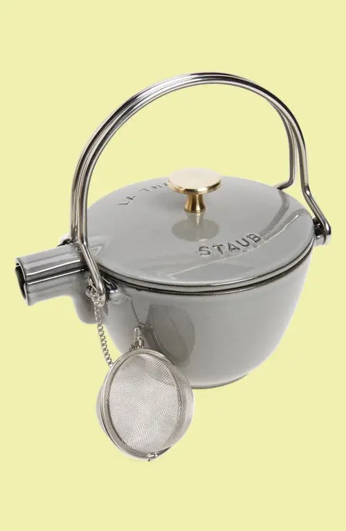 STAUB 1 Quart Enameled Tea Kettle - Graphite Grey