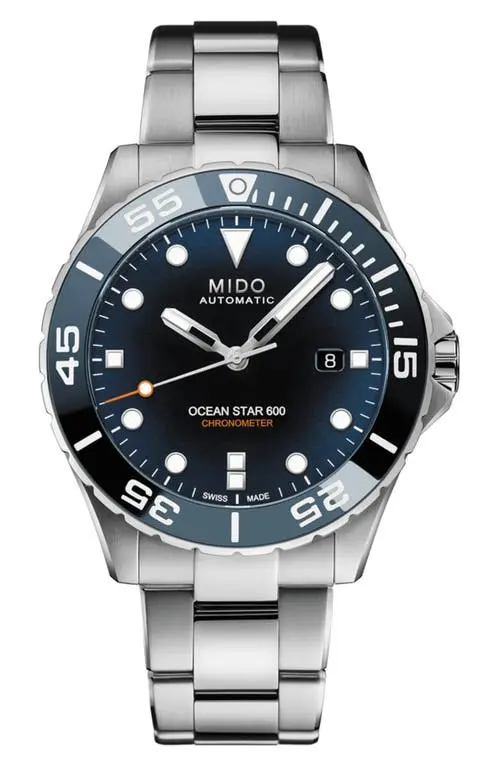 MIDO Ocean Star 600 Chronometer Bracelet Watch - Blue