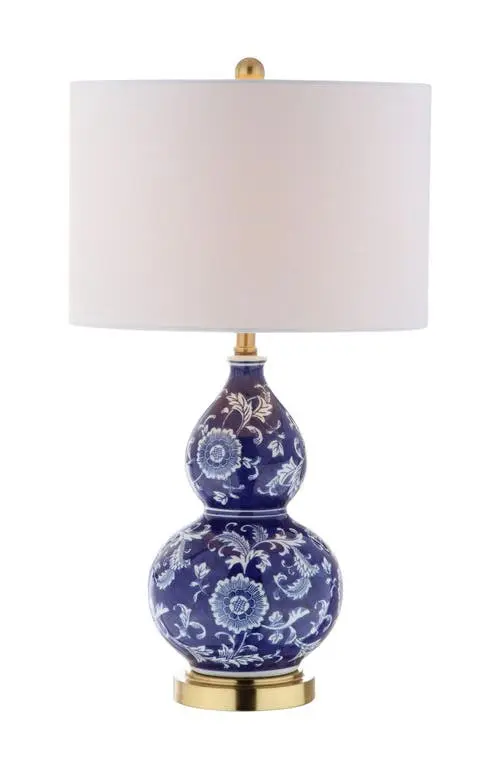 JONATHAN Y Lee 27" Ceramic Chinoiserie Led Table Lamp - Blue/white