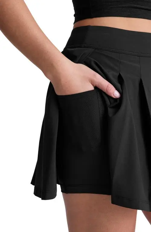 Beyond Yoga Team Pleat Miniskirt Skort - True Black