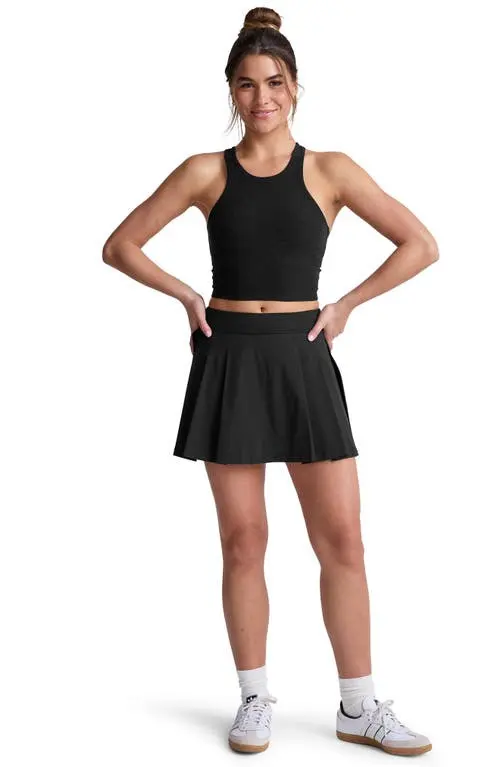 Beyond Yoga Team Pleat Miniskirt Skort - True Black