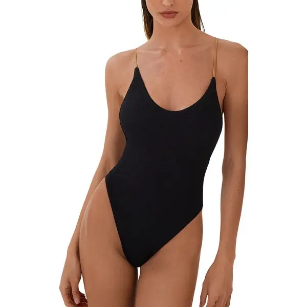 VIX PAULA HERMANNY Firenze Ney Racerback One-piece Swimsuit - Black
