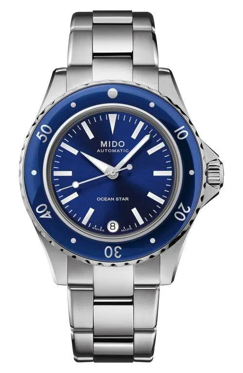 MIDO Ocean Star Captain Automatic Bracelet Watch - Blue