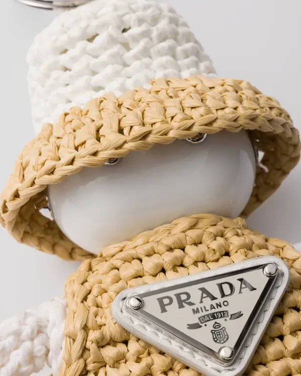 Prada Raffia-effect Keychain Charm