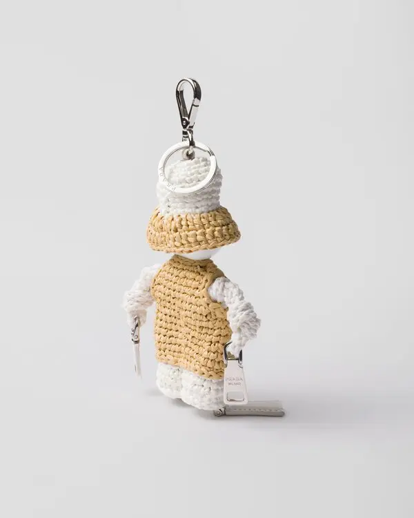 Prada Raffia-effect Keychain Charm
