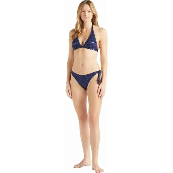 Vilebrequin Sparkling Side Tie Relief Bikini Bottom - Bleu Marine