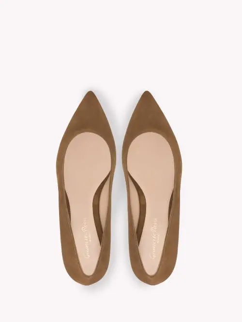 GIANVITO ROSSI Elle 85 Flats - Brown Suede