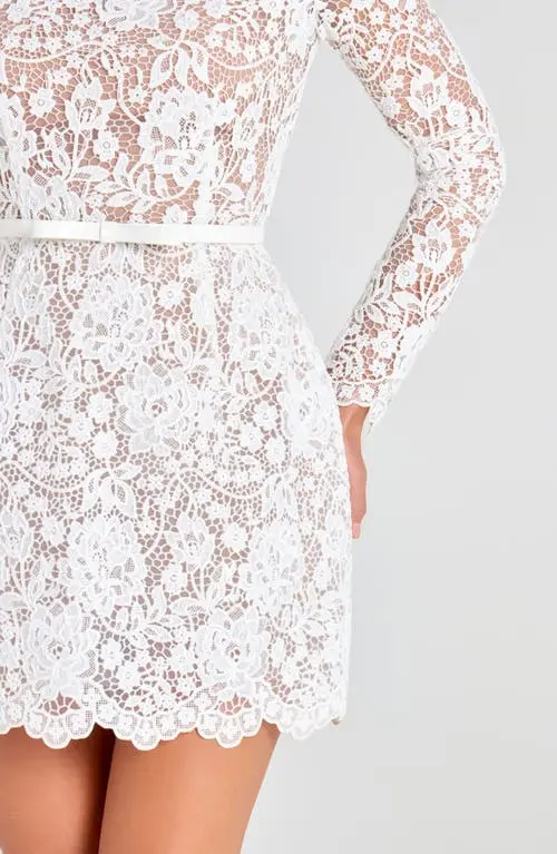 Nadine Merabi Lace Overlay Mini Dress - White | Editorialist