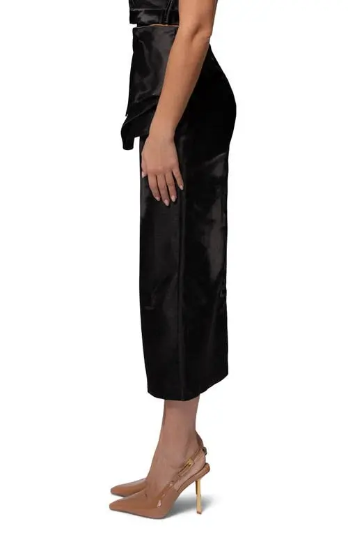 JLUXLABEL Reception Ruffle Satin Midi Skirt