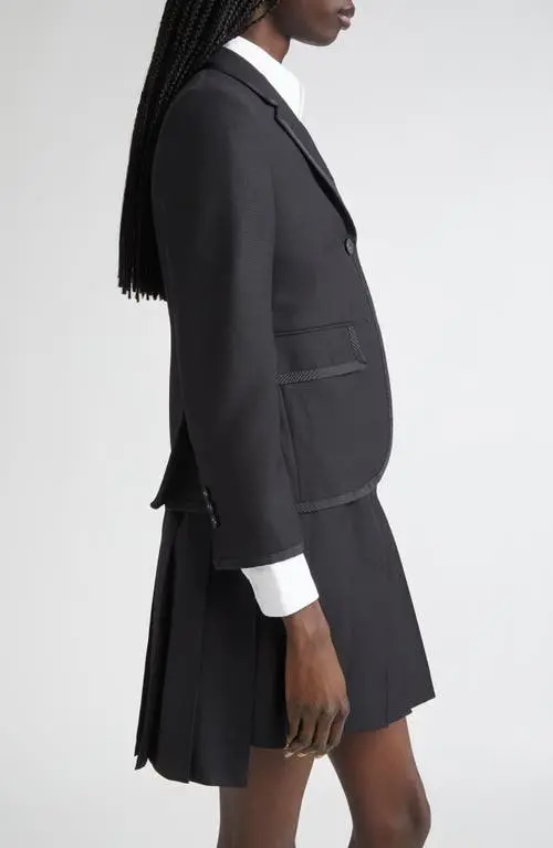 Thom Browne High Armhole Wool Fresco Sport Coat - Black
