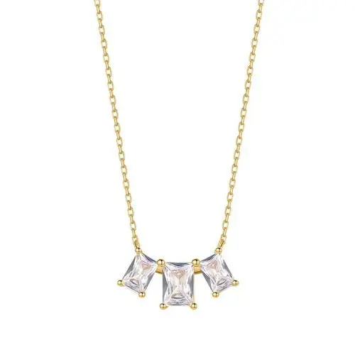MAZIN JEWELS Trio Baguette Pendant Necklace - Gold