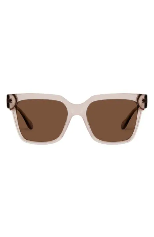 MOHALA EYEWEAR Hana 55mm Polarized Square Sunglasses - Shell / Tan Lenses