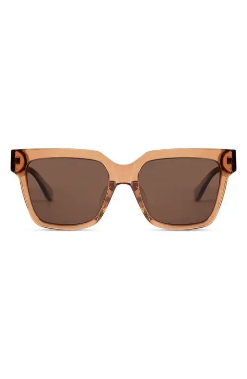 MOHALA EYEWEAR Hana 55mm Polarized Square Sunglasses - Spiced Tea/tan Lens