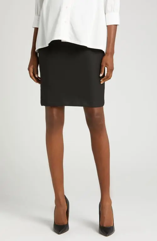 MARION Knee Length Maternity Pencil Skirt - Black