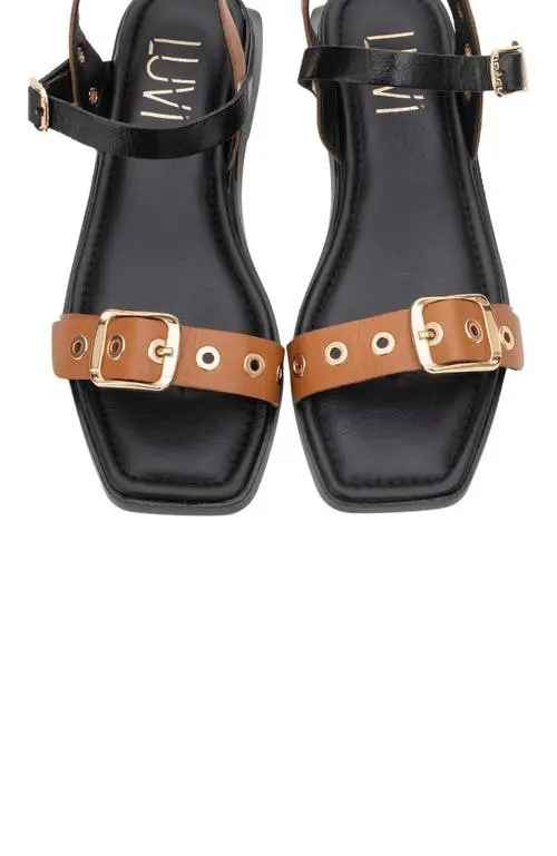 FOREVER & ALWAYS SHOES Mozes Leather Sandals - Cognac Brown Leather