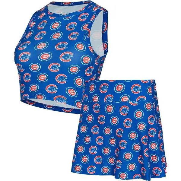 CONCEPTS SPORT Knit Tank Top & Skort Set - Royal