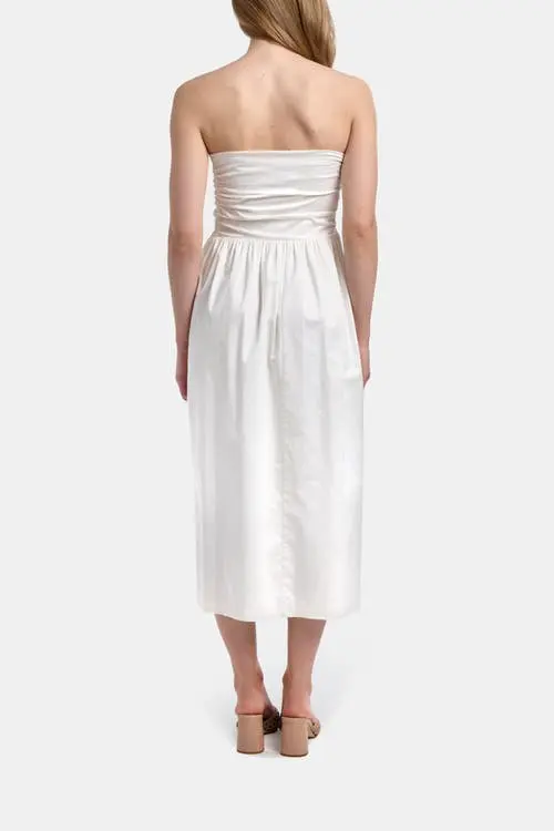 CAPSULE 132 Ruched Drape Dress - White