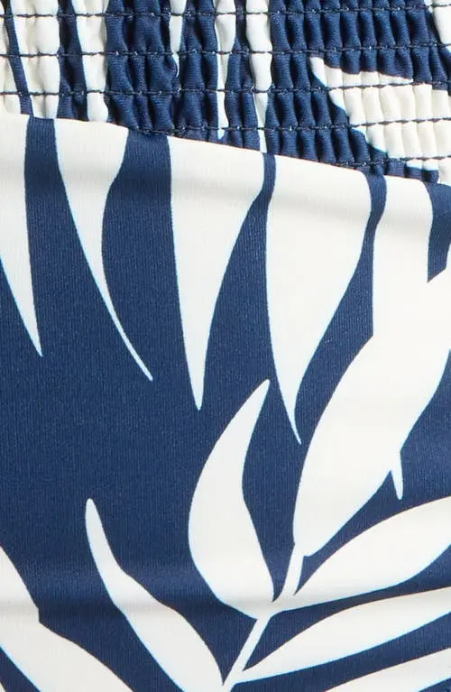 HUTCH Smocked Puff Sleeve Bikini Top