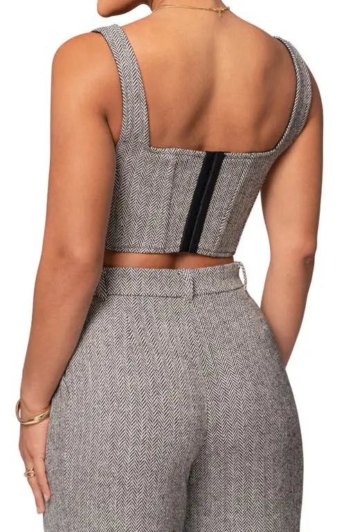 JLUXLABEL Herringbone Crop Corset Top