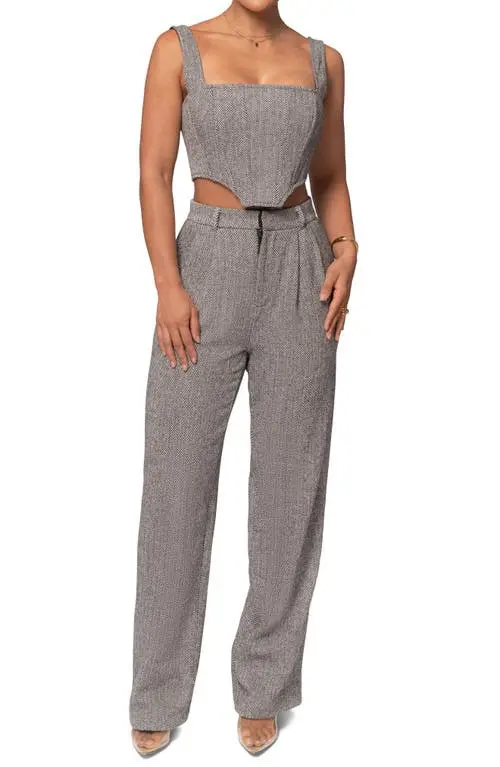 JLUXLABEL Herringbone Crop Corset Top