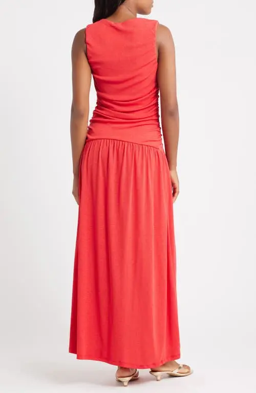 sachin and babi light blue dress Sleeveless Rayon Blend Boat Neck, Maisie Drop Waist Maxi Dress in Chocolate, Size XL, main image 0