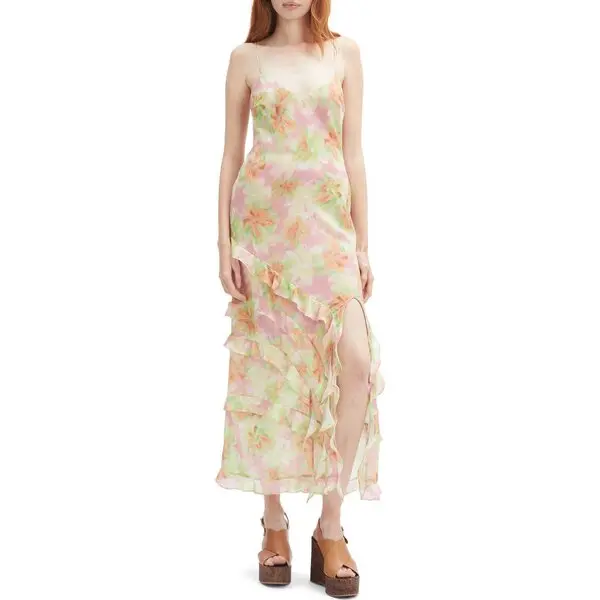 Bardot Cantara Ruffle Trim Maxi Dress