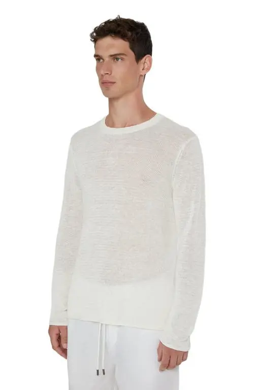 Onia Kevin Crewneck Linen Sweater - White