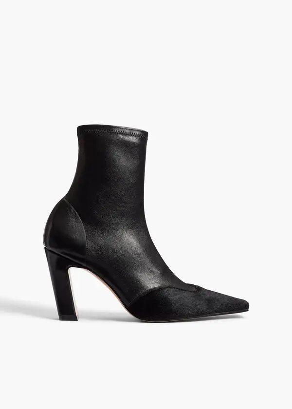 Khaite Nevada Stretch Leather And Haircalf Boots