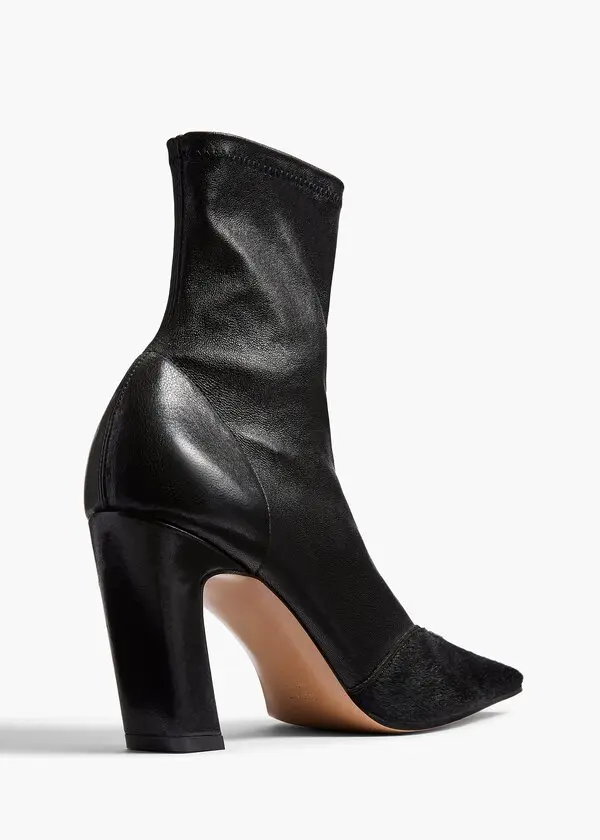 Khaite Nevada Stretch Leather And Haircalf Boots