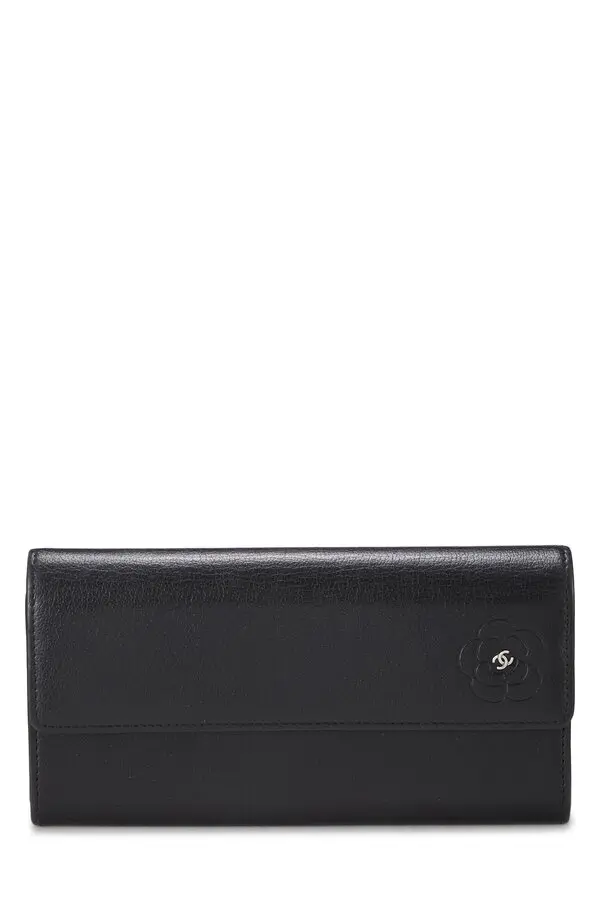 Chanel Embossed Camellia Calfskin Wallet